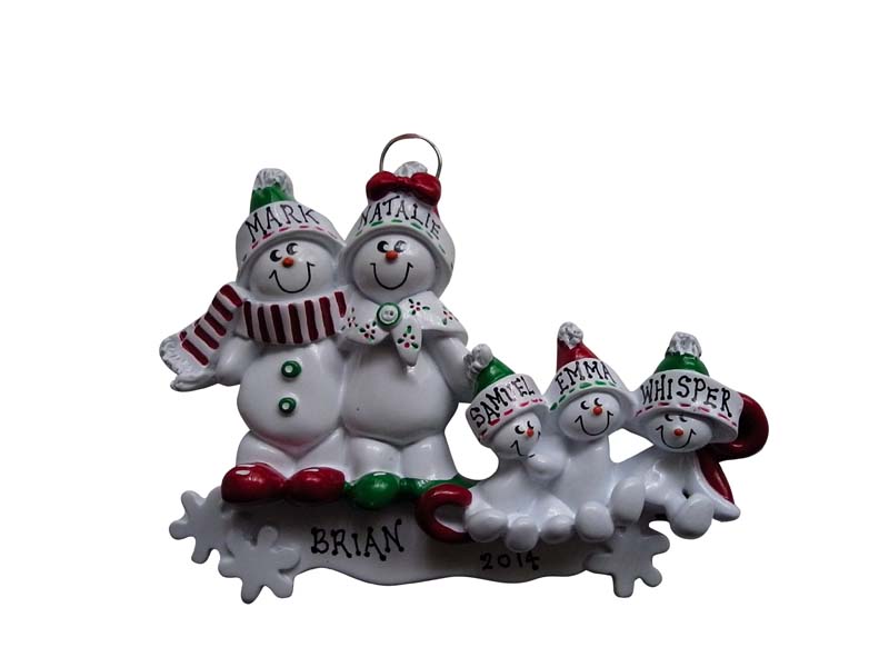 Snowmen Sled Family x 5 - Festive Elf