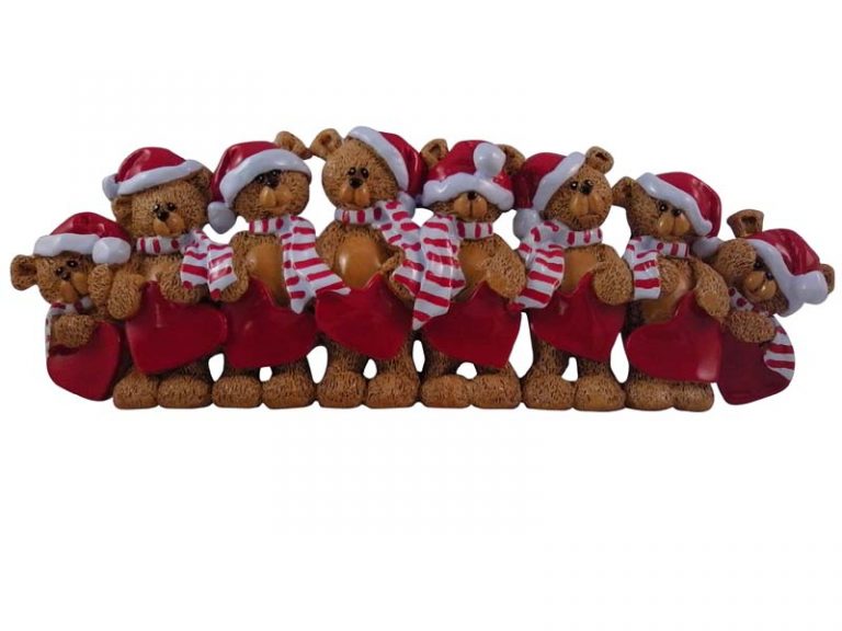 Stocking Cap Bears Tabletop x 6 - Festive Elf